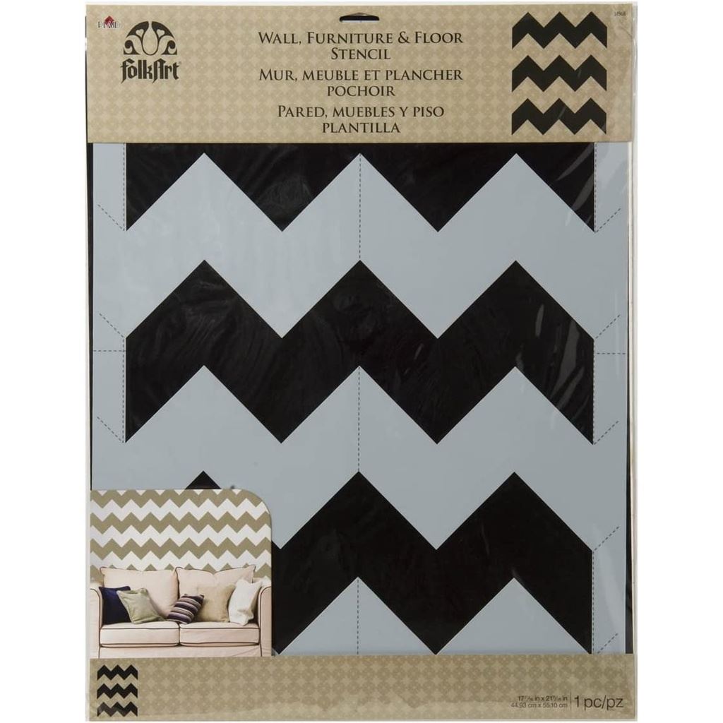 FolkArt Chevron Wall Stencil – Go Craft