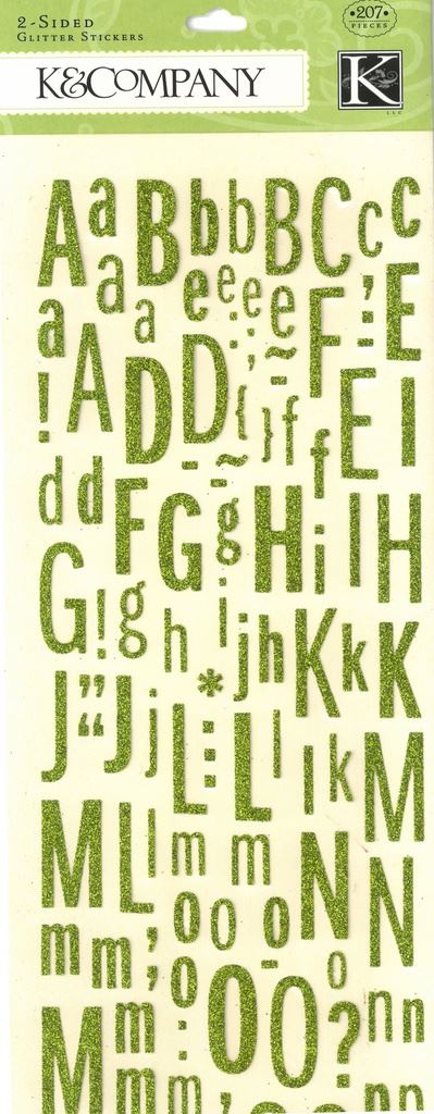 Glitter Alphabet Stickers Green – Go Craft