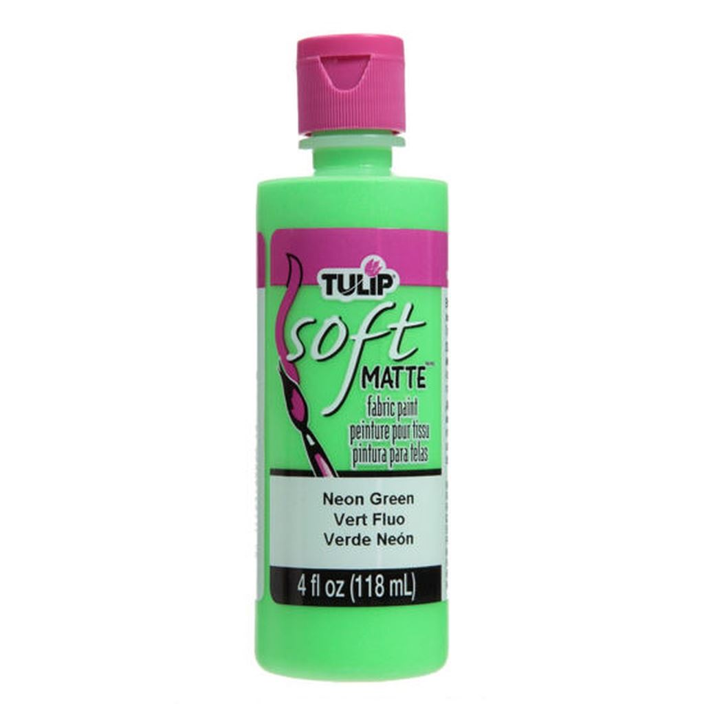 Tulip Neon Tropical Green Soft Matte Fabric Paint 4oz – Go Craft