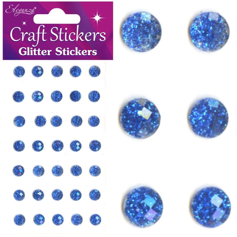 Glitter Gems Craft Stickers - 8mm - Royal Blue - 35mm Pieces – Go Craft
